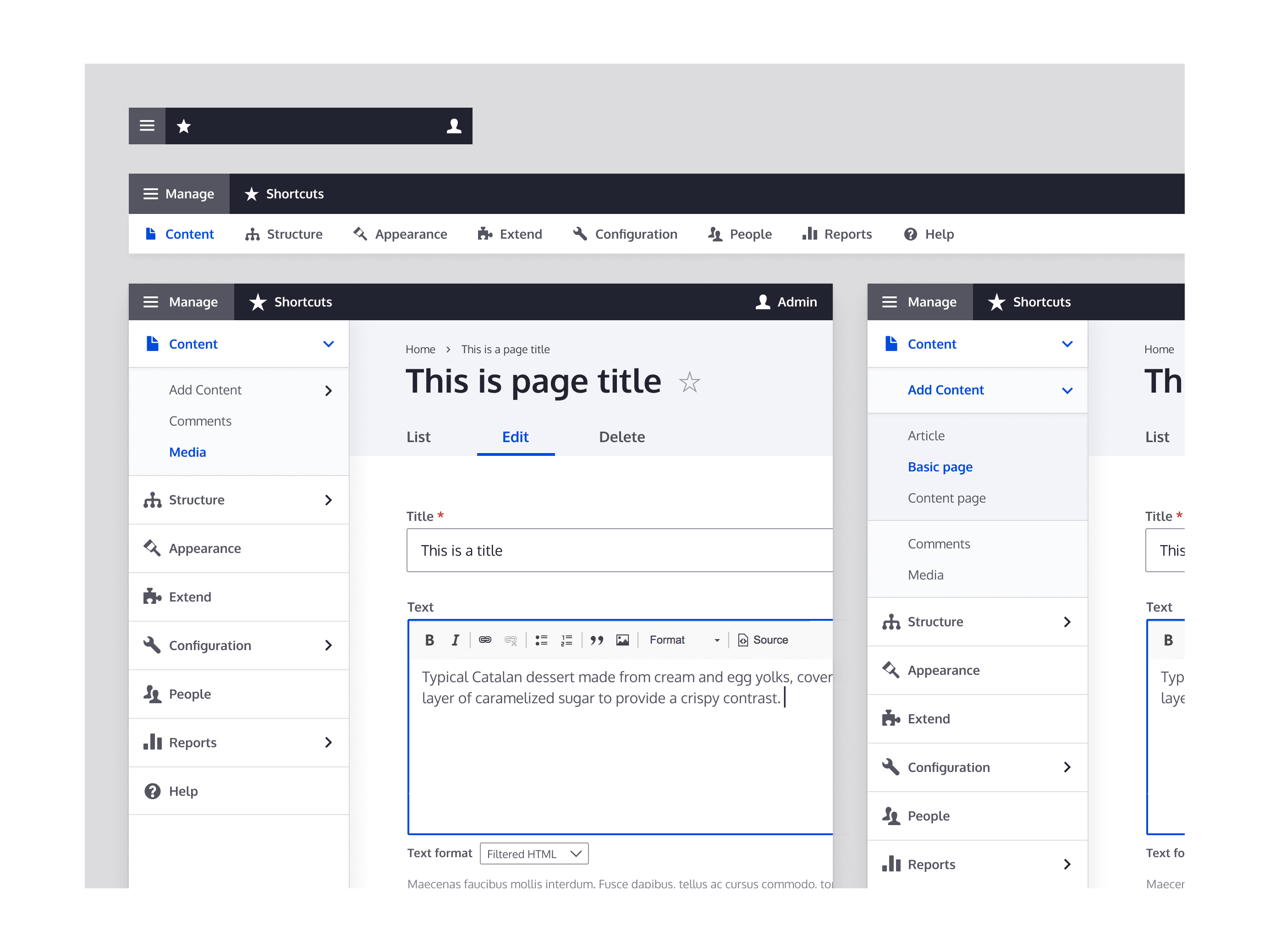 Design Power für das neue Drupal Admin User Interface – Unic